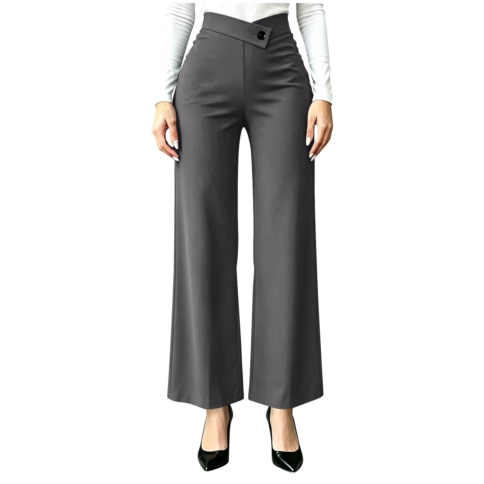 Edvintorg Womens Dress Pants Plus Size Fashion High Waisted Business ...