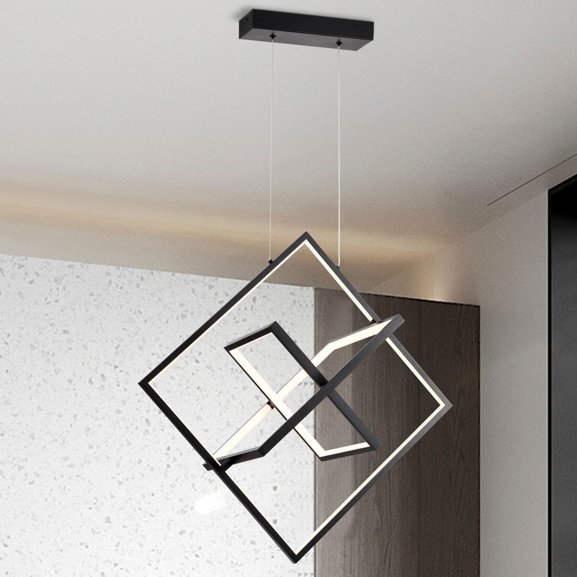 Edvivi Lighting Sand Black Finish 45-Watt Integrated LED Modern ...