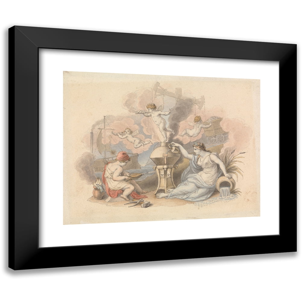 Edward Francis Burney 14x12 Black Modern Framed Museum Art Print Titled ...
