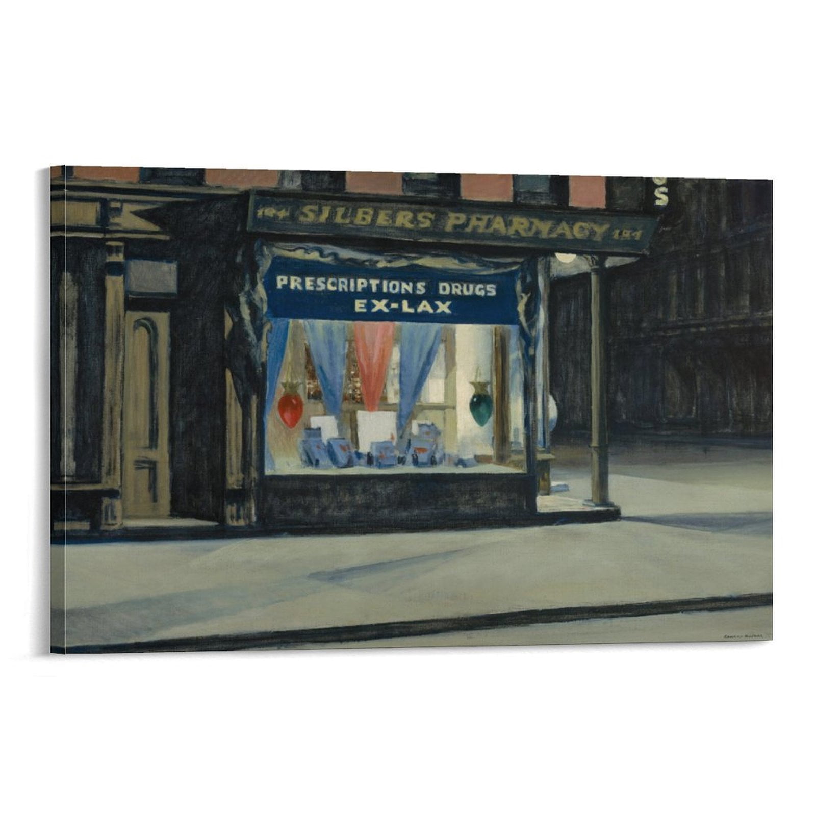 Edward Hopper - Drug Store Prints Wall Art Poster Artworks Canvas ...