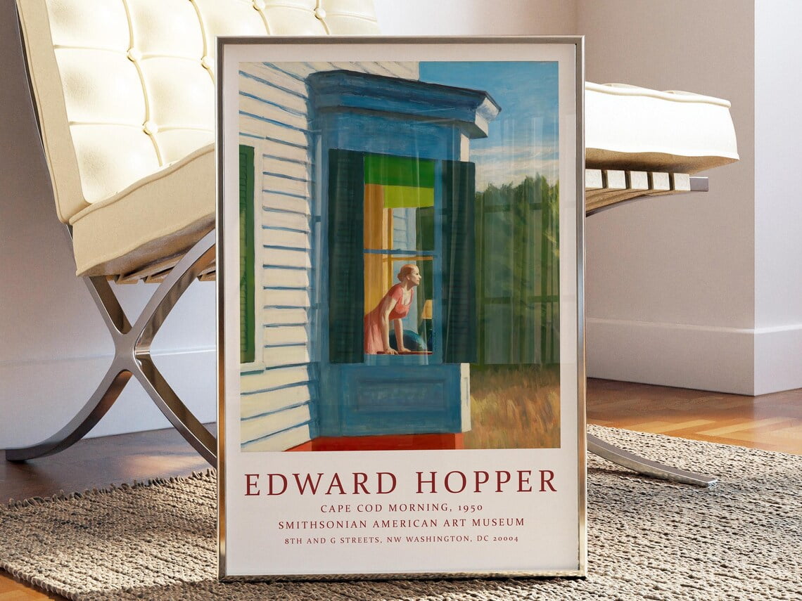 Edward Hopper, Exhibition Poster, Cape Cod Morning Decor, Realism, Architecture, Scenery Idea ...