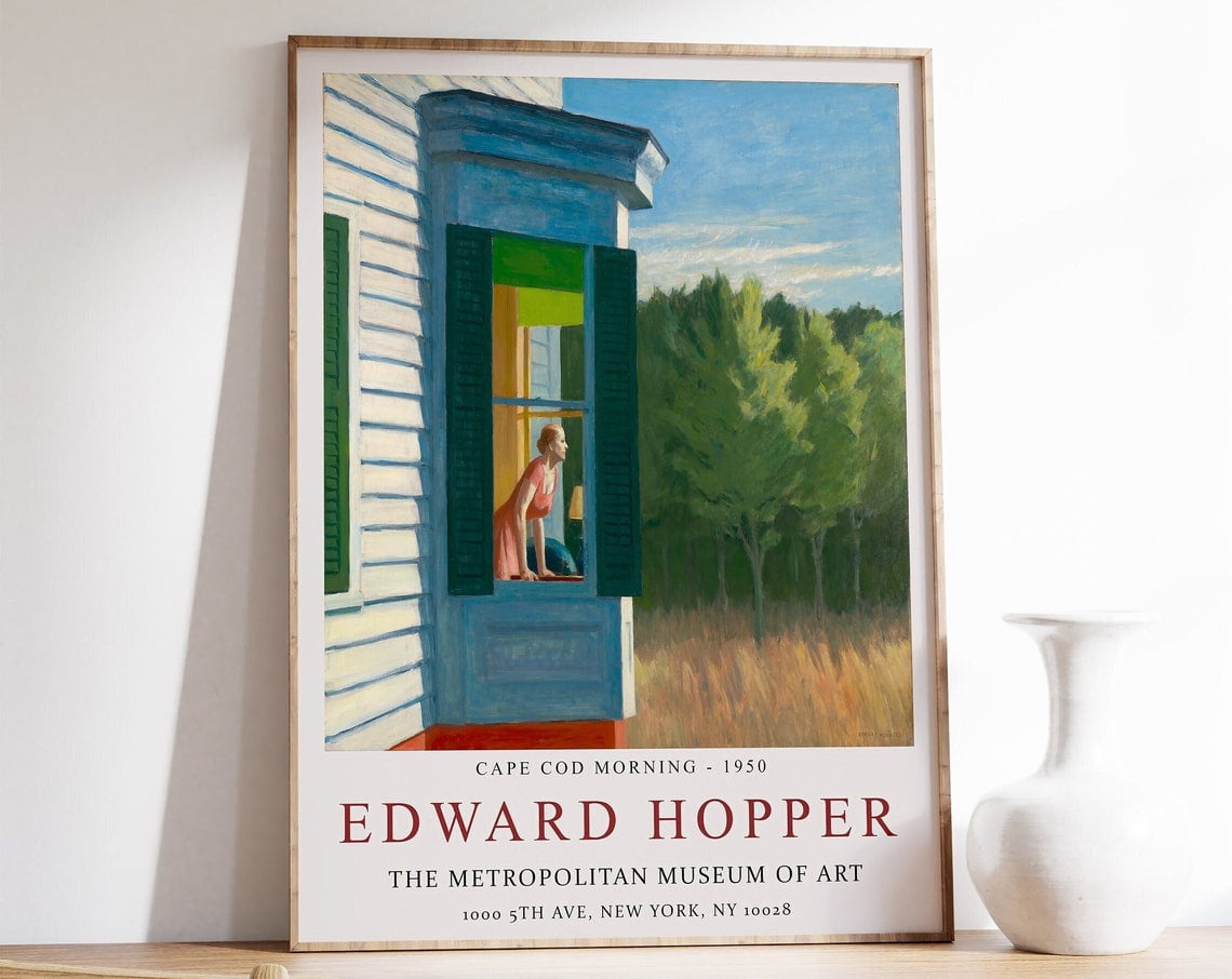 Edward Hopper Exhibition Poster, Cape Cod Morning, Wall Art Decor ...