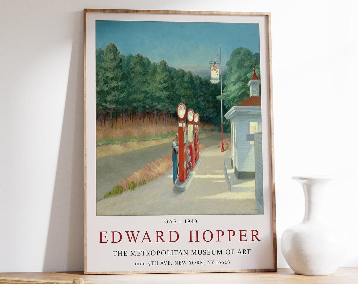 Edward Hopper Exhibition Poster, Gas, Realism, Architecture, Scenery ...