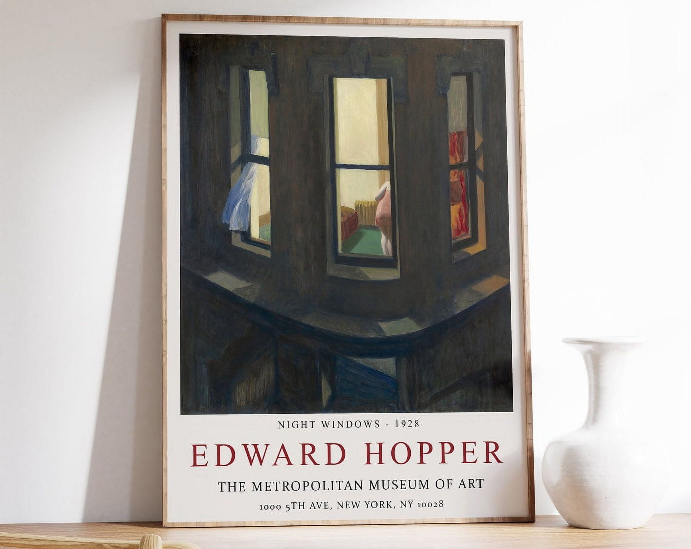 Edward Hopper Exhibition Poster, Night Windows, Wall Art Decor, Realism, Architecture, Scenery ...