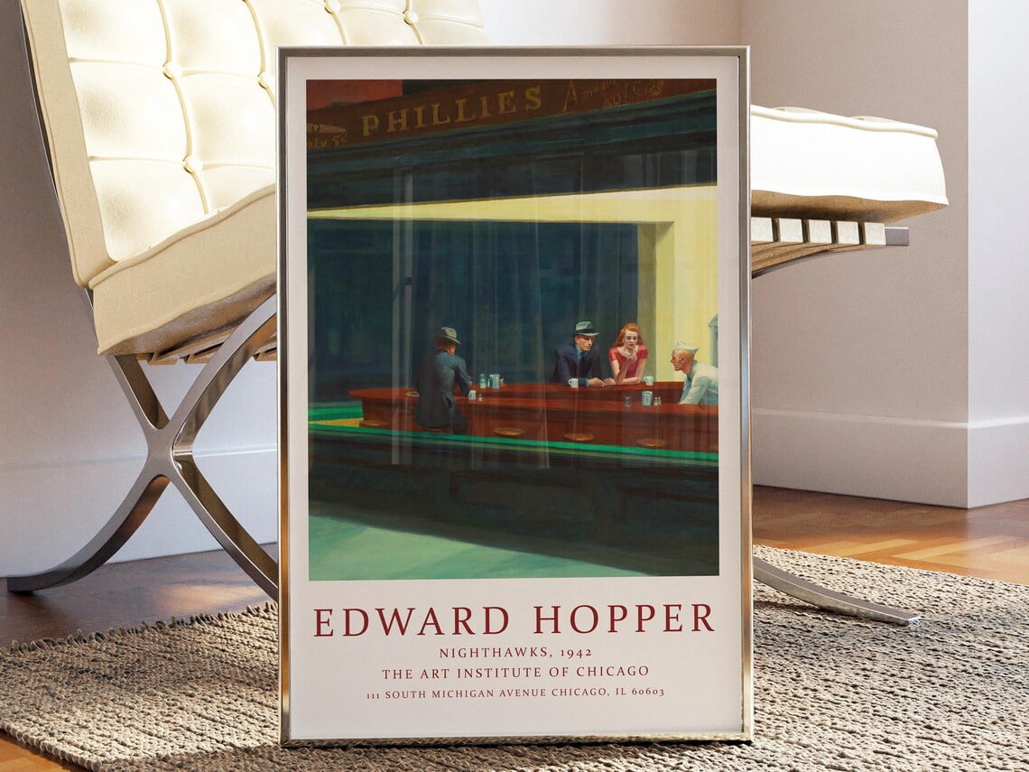 Edward Hopper, Exhibition Poster, Nighthawks Decor, Realism ...