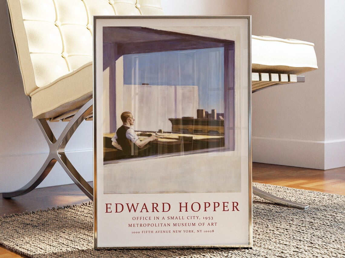 Edward Hopper, Exhibition Poster, Office In A Small City, 1953 Decor, Realism, Architecture Idea ...