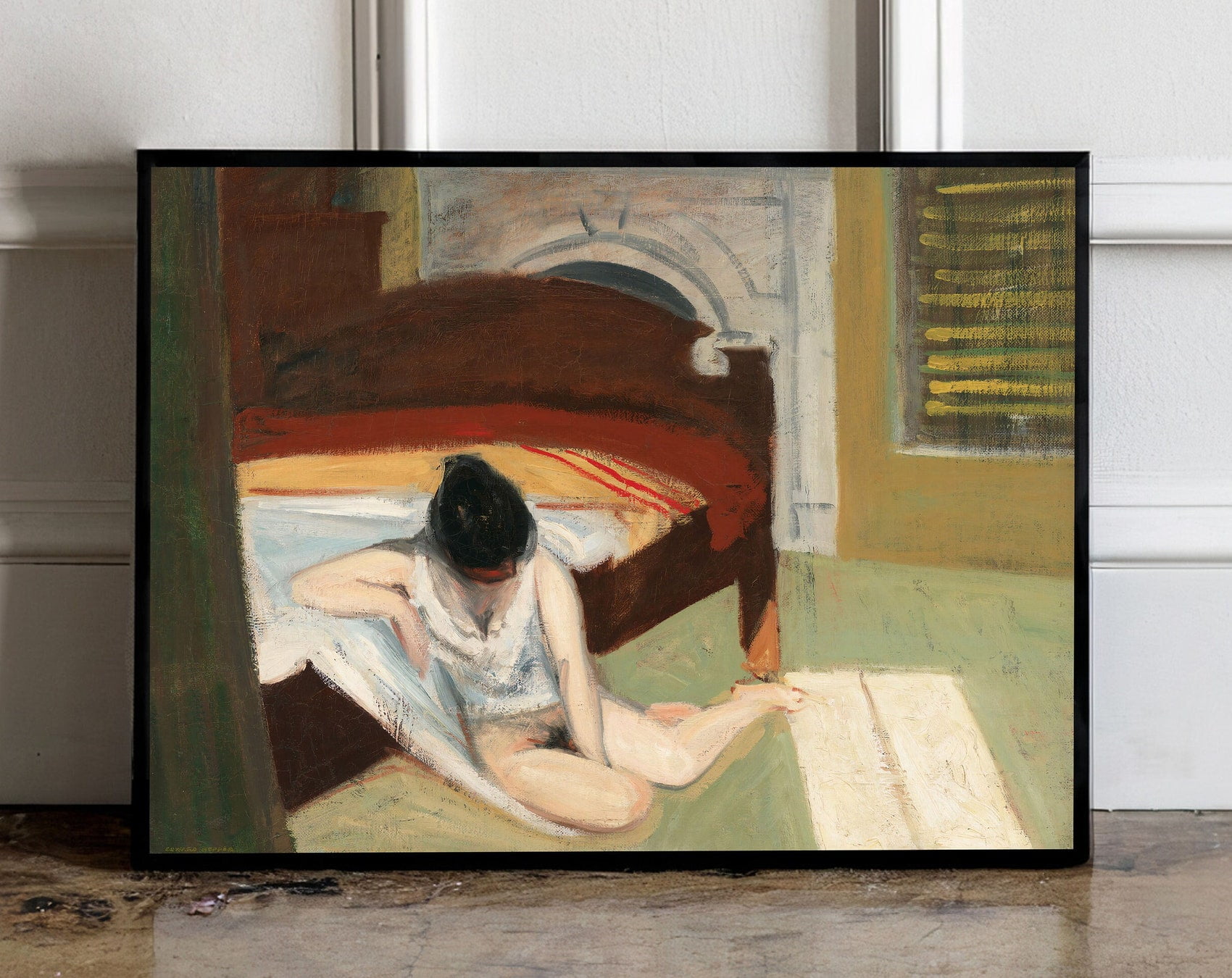 Edward Hopper New York Interior exhibition poster, Hopper exhibition print, Hopper wall art ...