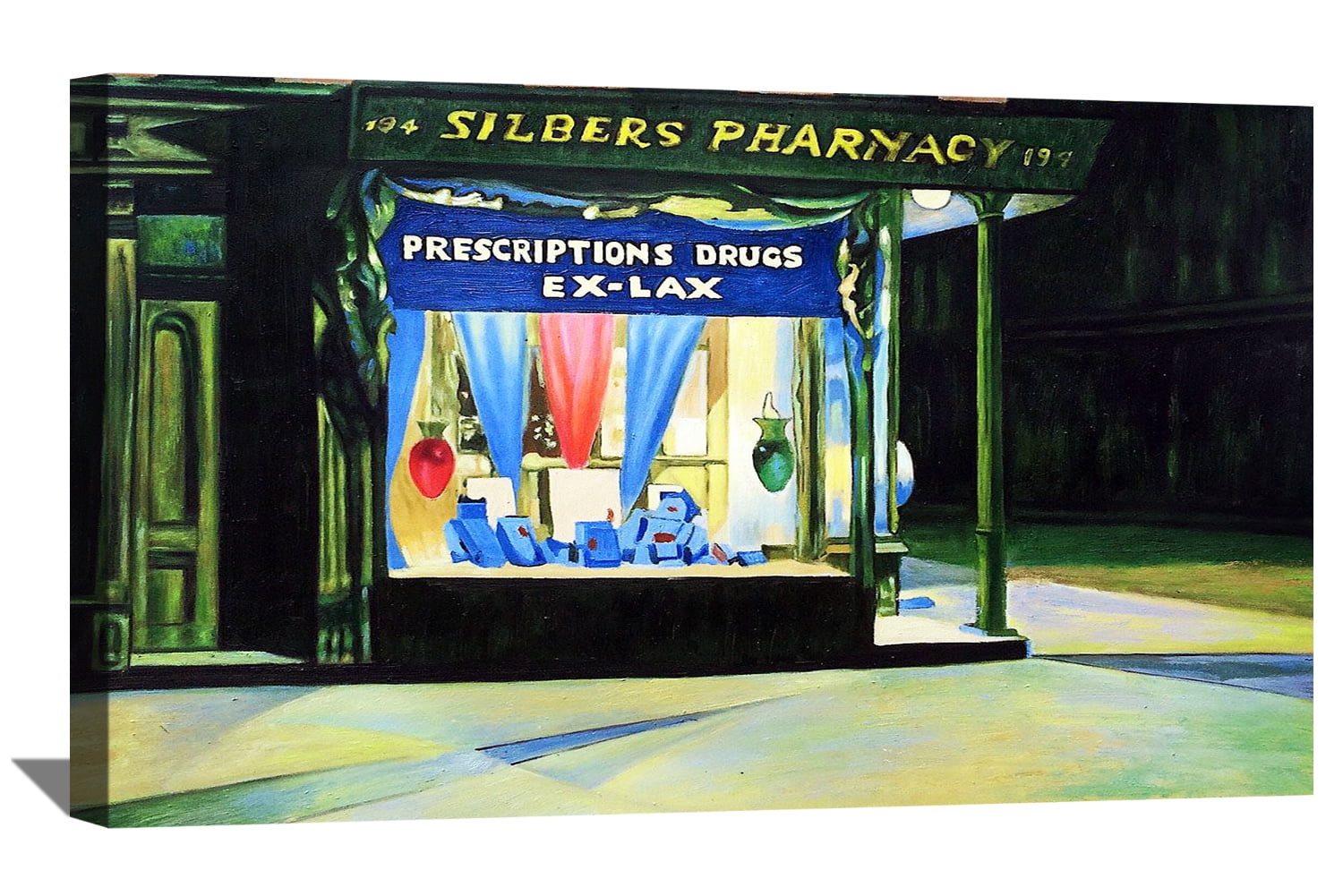 Edward Hopper Painting Art Print Drug Store Canvas Art Framed Wall Art ...