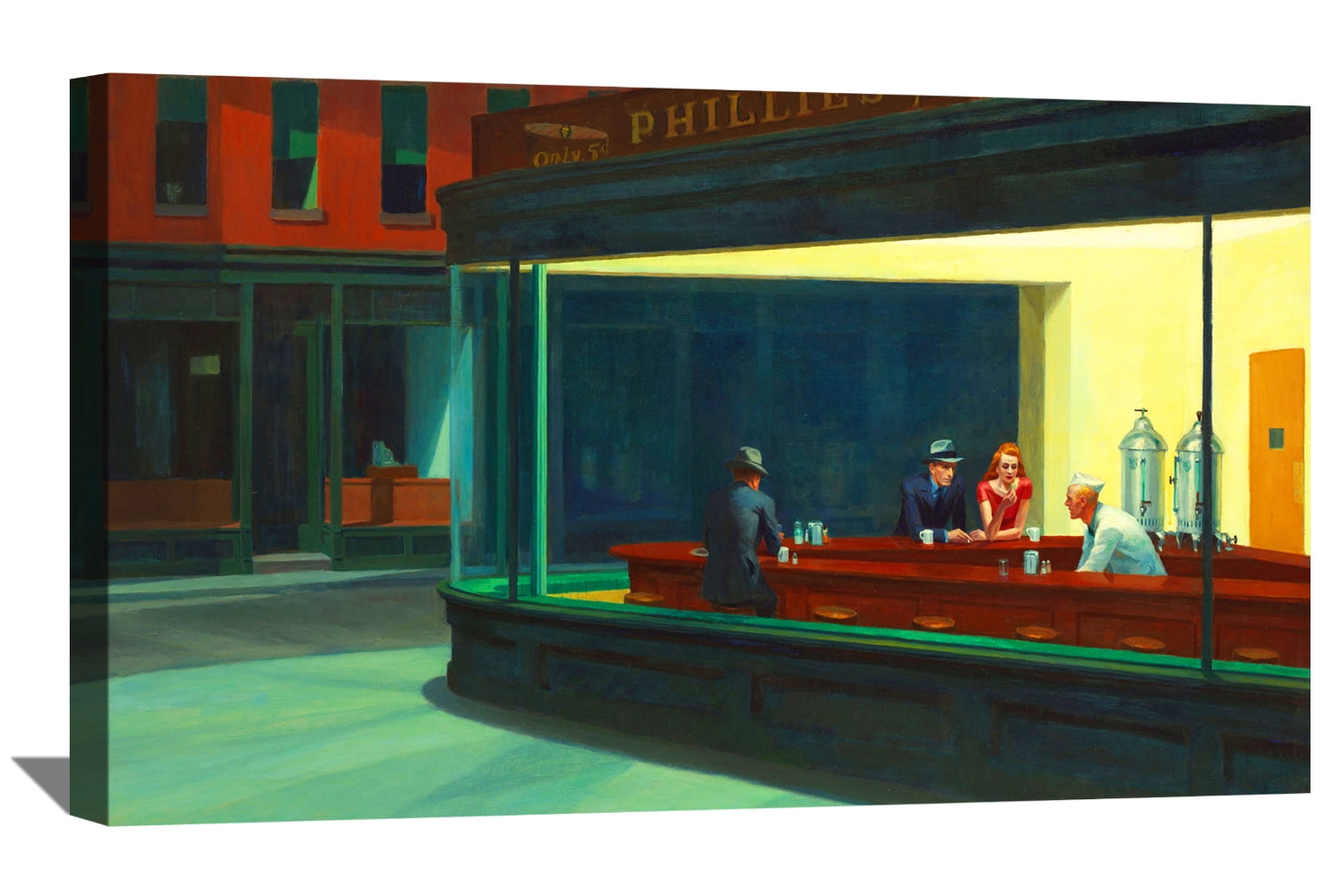 Edward Hopper Painting Art Print Nighthawks Canvas Art Framed Wall Art ...