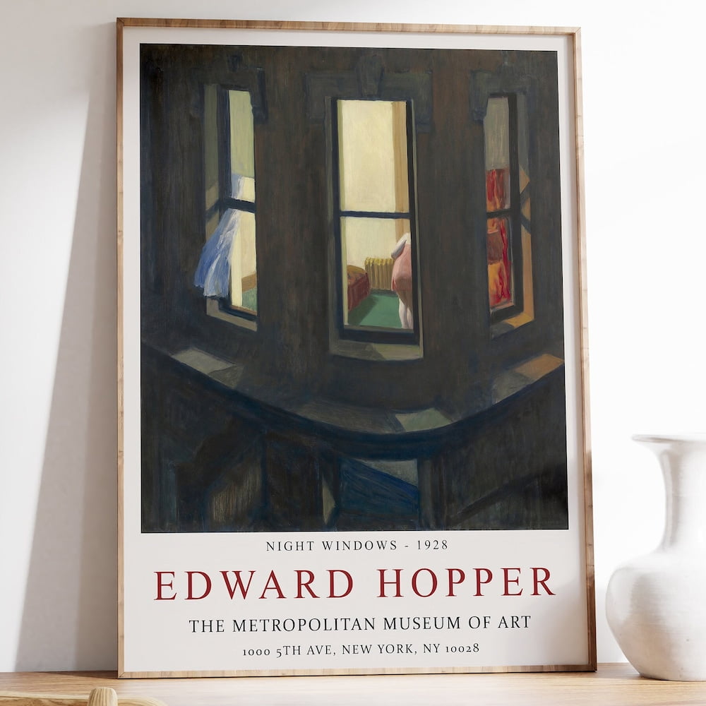 Edward Hopper Poster, Night Windows, Wall Art Decor, Realism ...