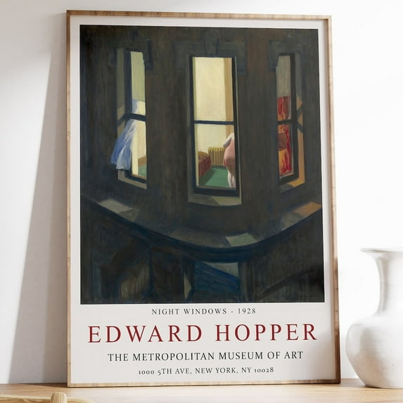 Edward Hopper Poster, Night Windows, Wall Art Decor, Realism ...