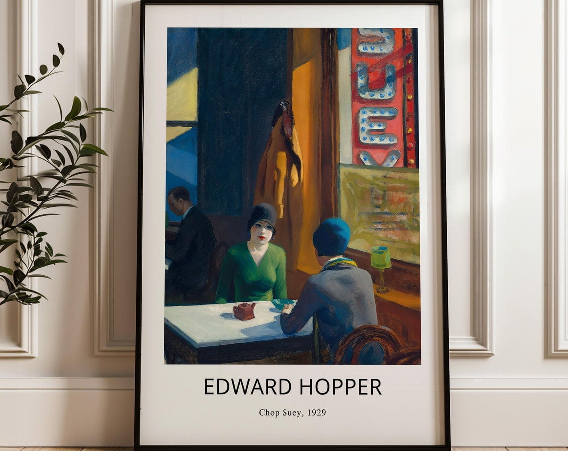 Edward Hopper Print - Chop Suey 1929 Framed Wall Art - Edward Hopper ...