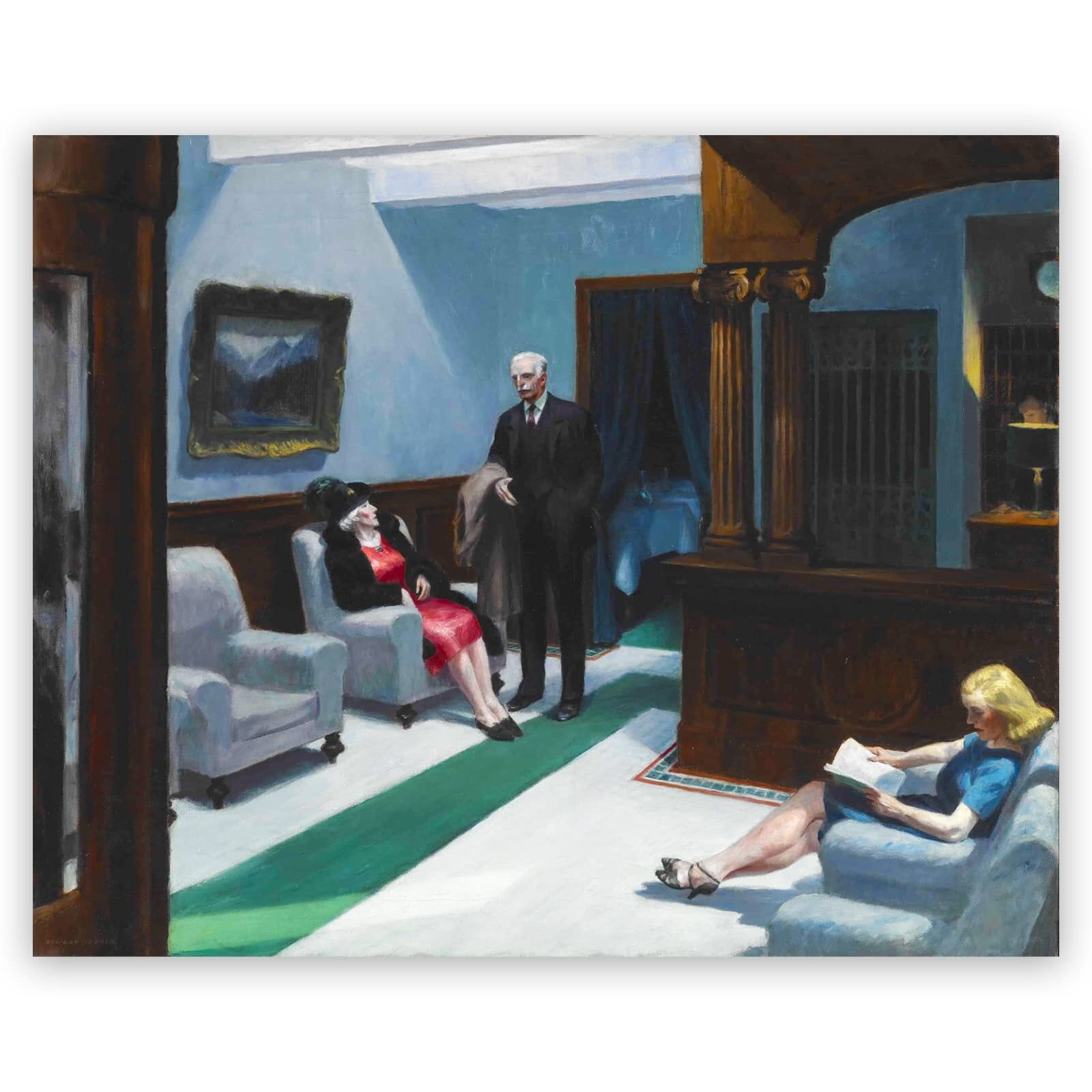 Edward Hopper Prints - Hotel Lobby Poster - Cool Canvas Wall Art ...