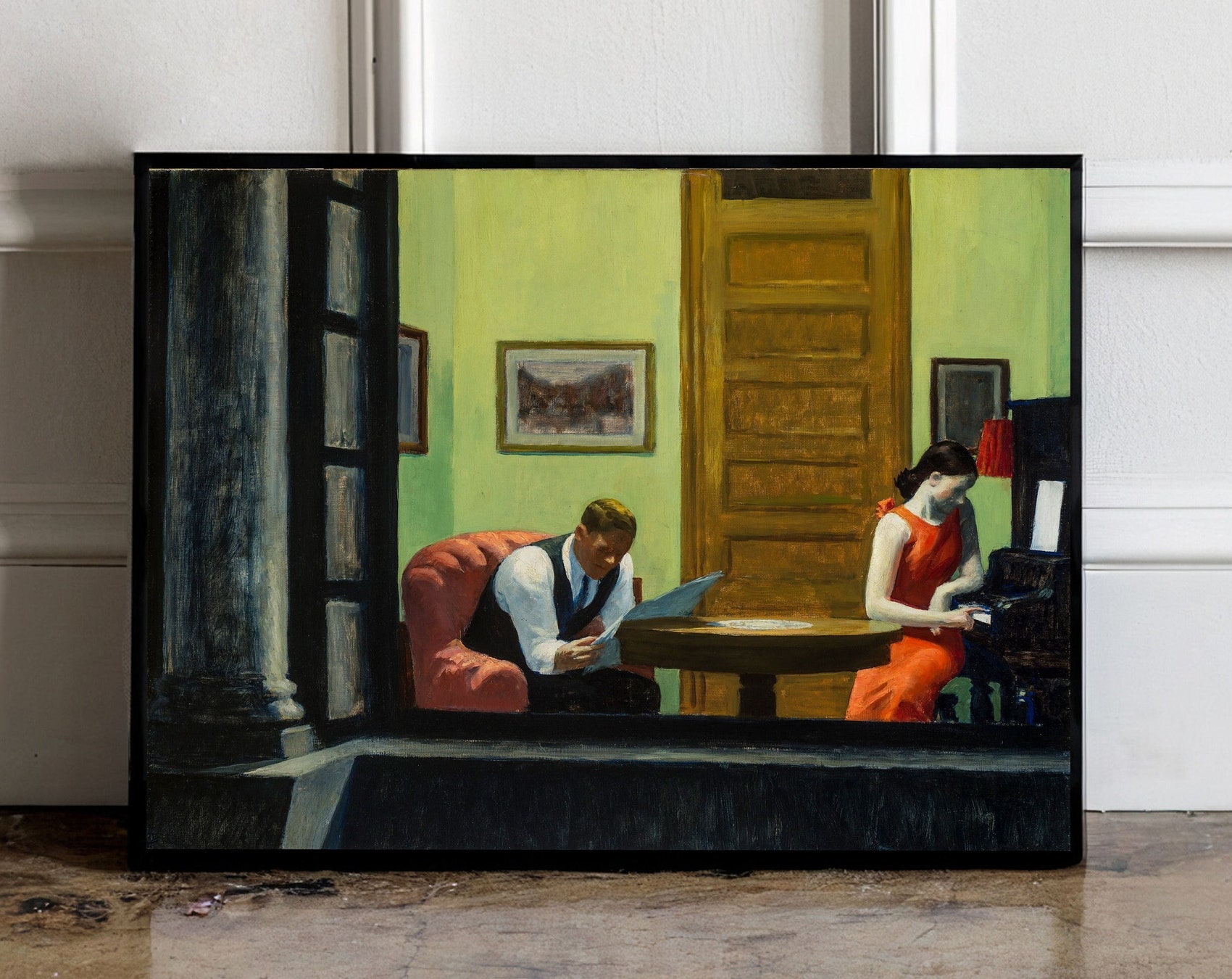 Edward Hopper Room in New York poster, Edward Hopper print, Edward ...