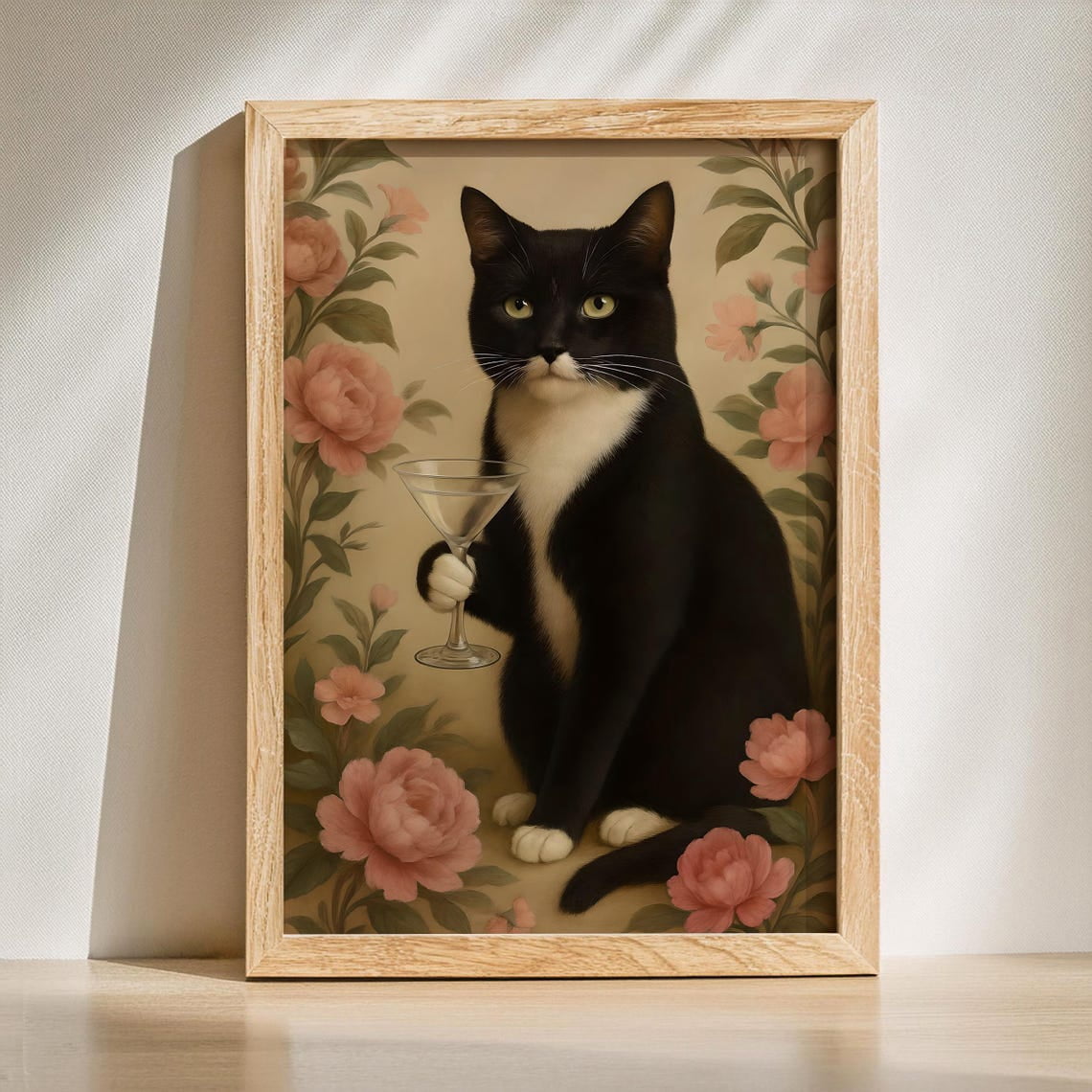 Edward Hopper Tabby Cat Grandmillennial Wall Art Poster, Unframed Size ...