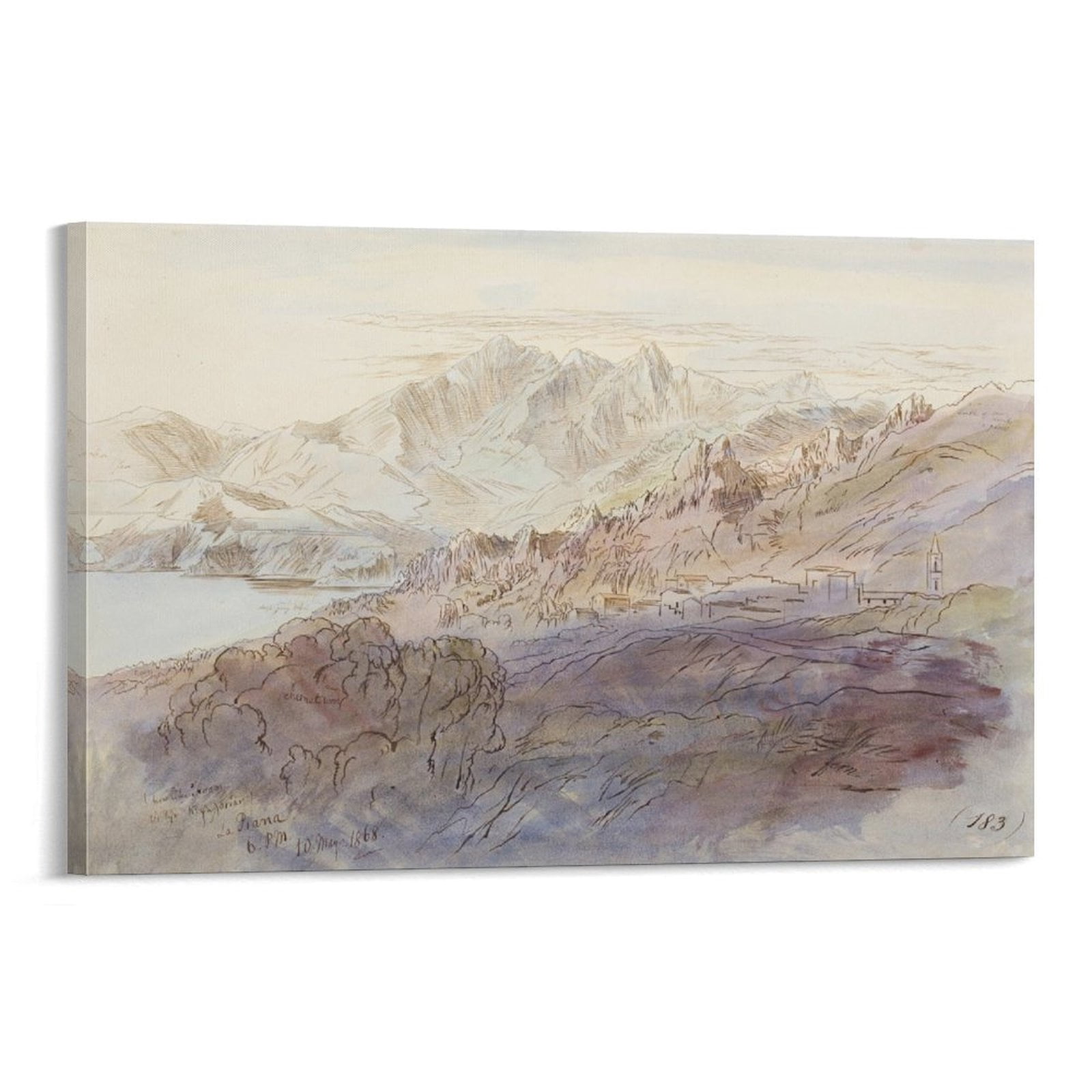Edward Lear La Piana Large Canvas Printing Famous Paintings Office Home ...