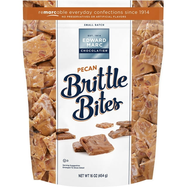 Edward Marc Chocolatier Small Batch Pecan Brittle Bites, 16 oz ...