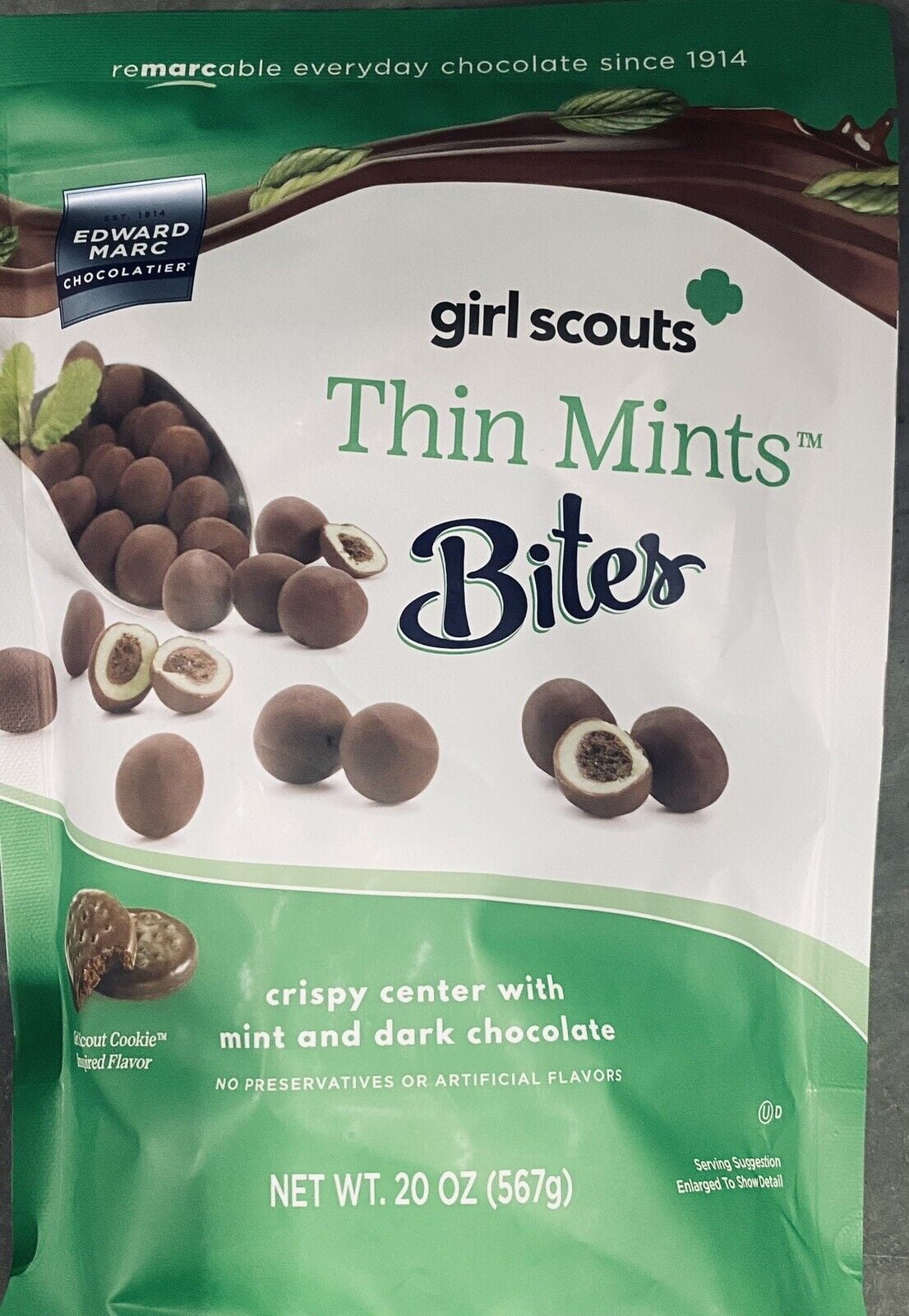 Edward Marc Chocolatier THIN MINTS BITES Dark Chocolate 20 Oz Bag ...