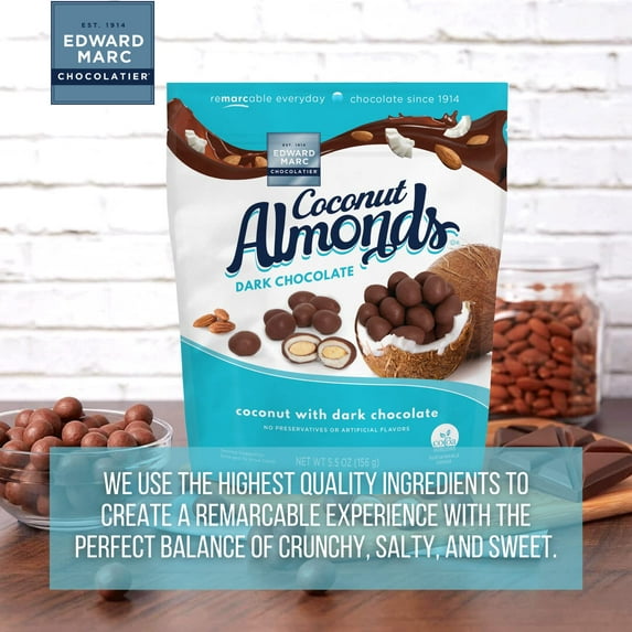 Edward Marc Coconut Almonds with Milk Chocolate, 17.5 oz. - Walmart.com