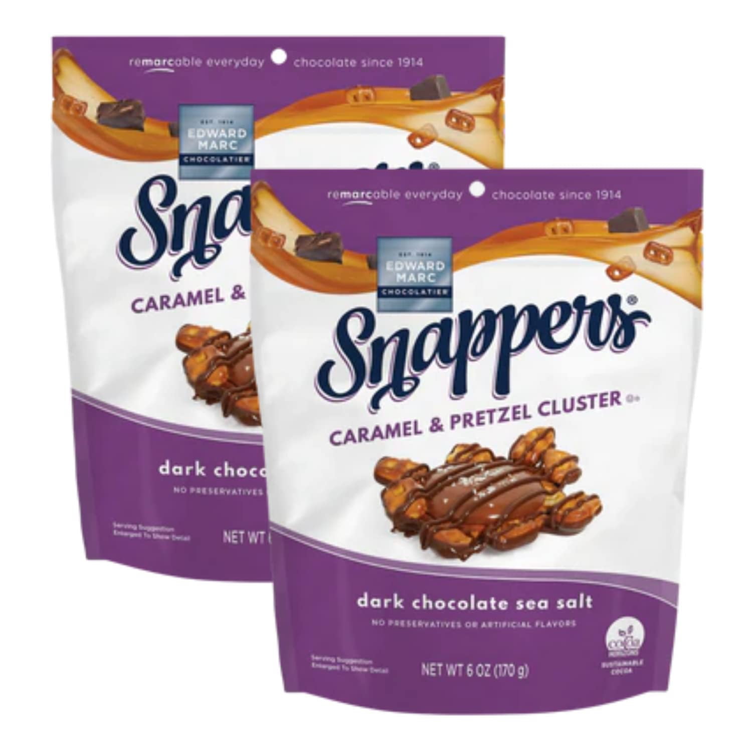 Edward Marc Snappers Sweet MSF2 Caramel & Pretzels Cluster - Crunchy ...