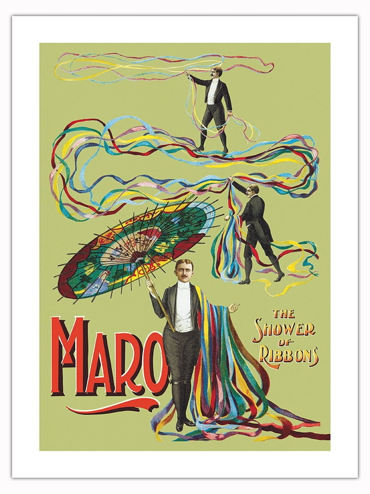 Edward Maro - The Shower of Ribbons Show - Vintage Magic Poster c.1900 ...