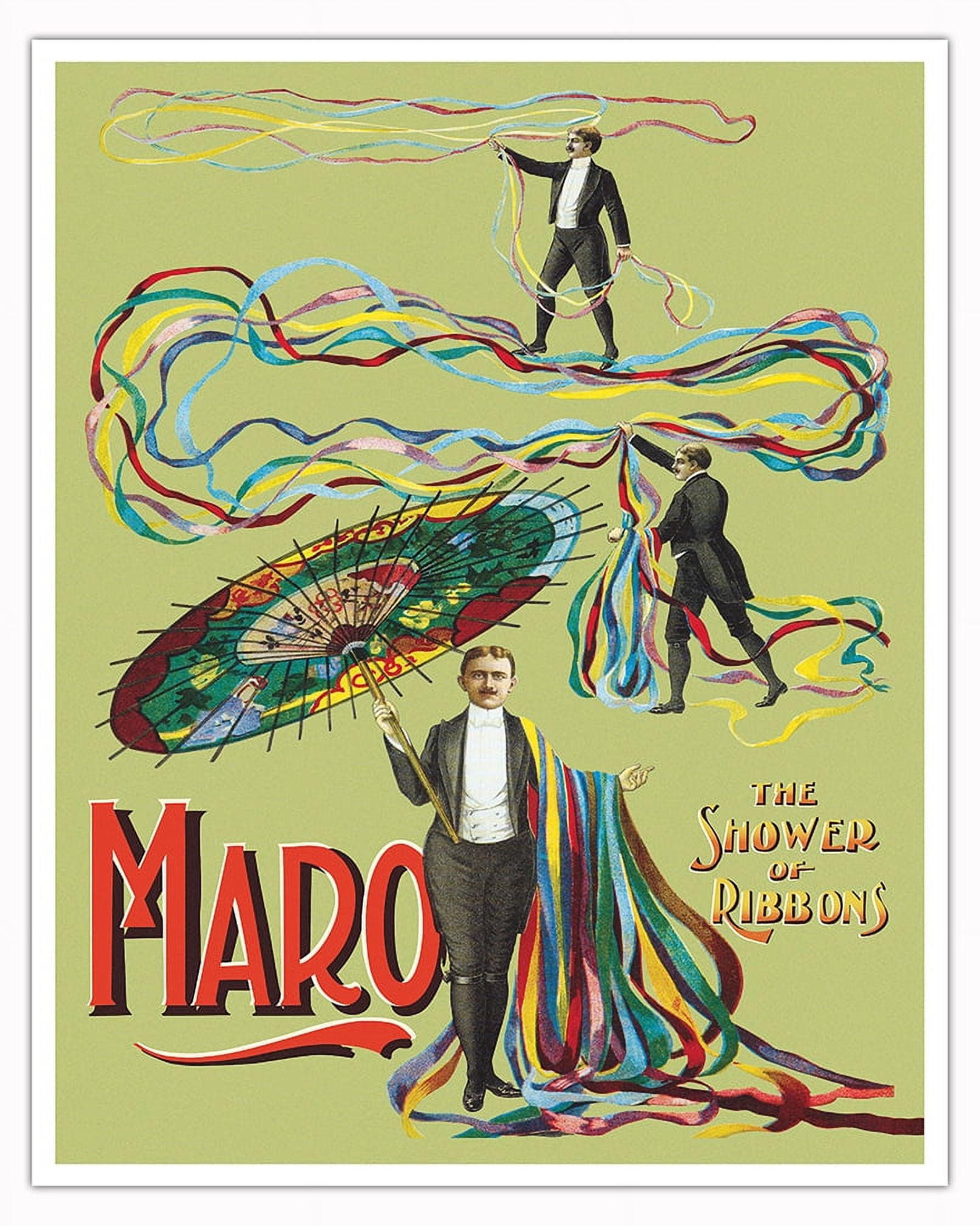 Edward Maro - The Shower of Ribbons Show - Vintage Magic Poster c.1900 ...