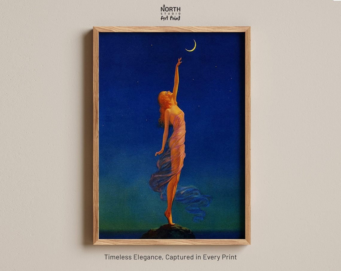 Edward Mason Eggleston Reaching for the Moon Vintage Poster Unframed ...