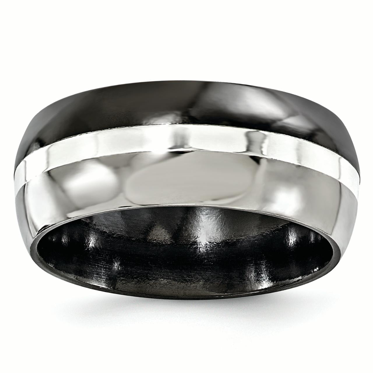 Edward Mirell Black Ti/Sterling Silver/Titanium Domed Brushed/Polished ...