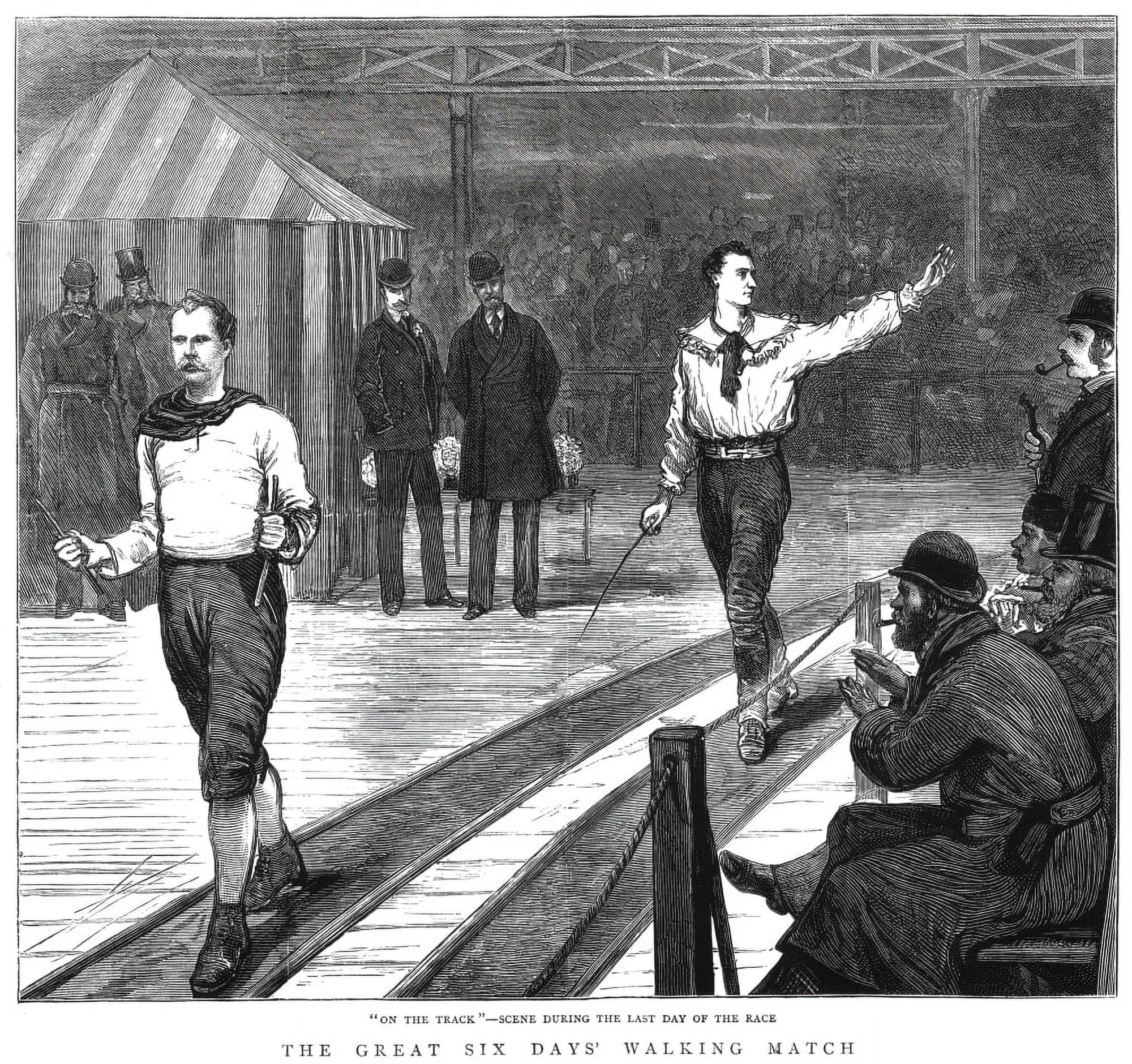 Edward Payson Weston N(1839-1929). American Long-Distance Walker. Weston (With Upraised Arm) In ...