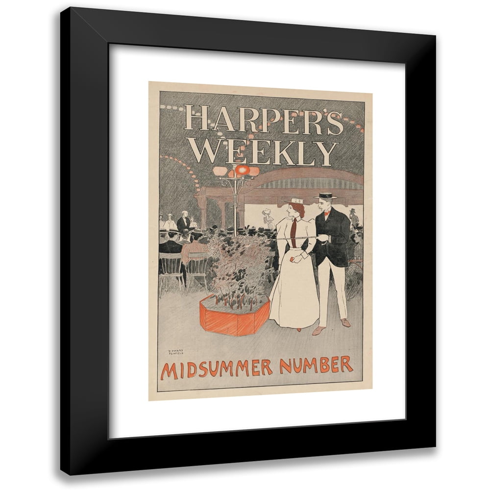 Edward Penfield 14x18 Black Modern Framed Museum Art Print Titled - Man ...