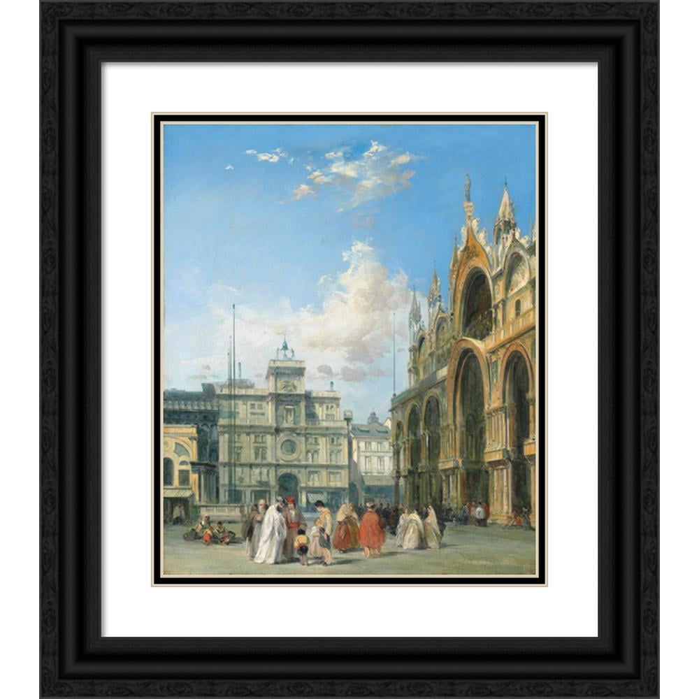 Edward Pritchett 12x14 Black Ornate Wood Framed Double Matted Museum ...