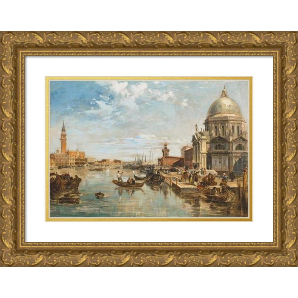 Edward Pritchett 14x11 Gold Ornate Wood Frame and Double Matted Museum ...