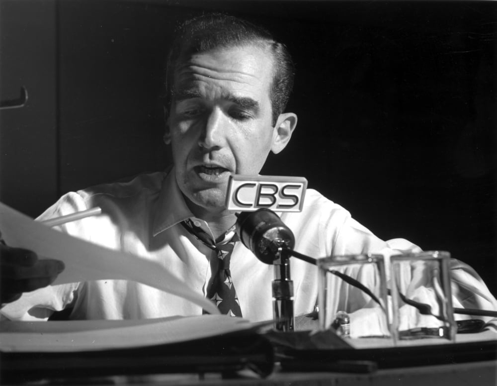 Edward R Murrow talking into a microphone Photo Print (24 x 30 ...