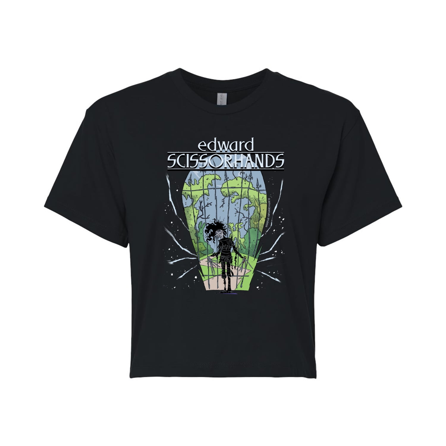 Edward Scissorhands - Comic Logo - Juniors Cropped Graphic T-Shirt ...