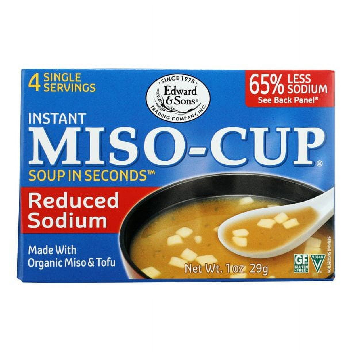 Edward & Sons Instant Vegan Miso-Cup Soup with Onion, Gluten Free, Low ...