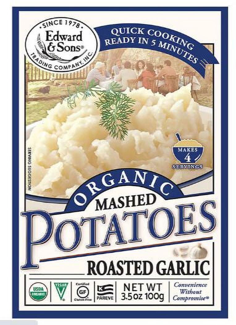 Edward & Sons Organic Mashed Potatoes, Roasted Garlic, 3.5 oz 6ct ...