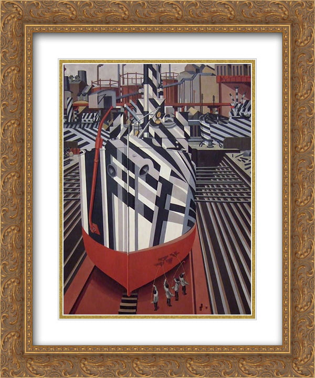 Edward Wadsworth 2x Matted 20x24 Gold Ornate Framed Art Print 'Dazzle ...