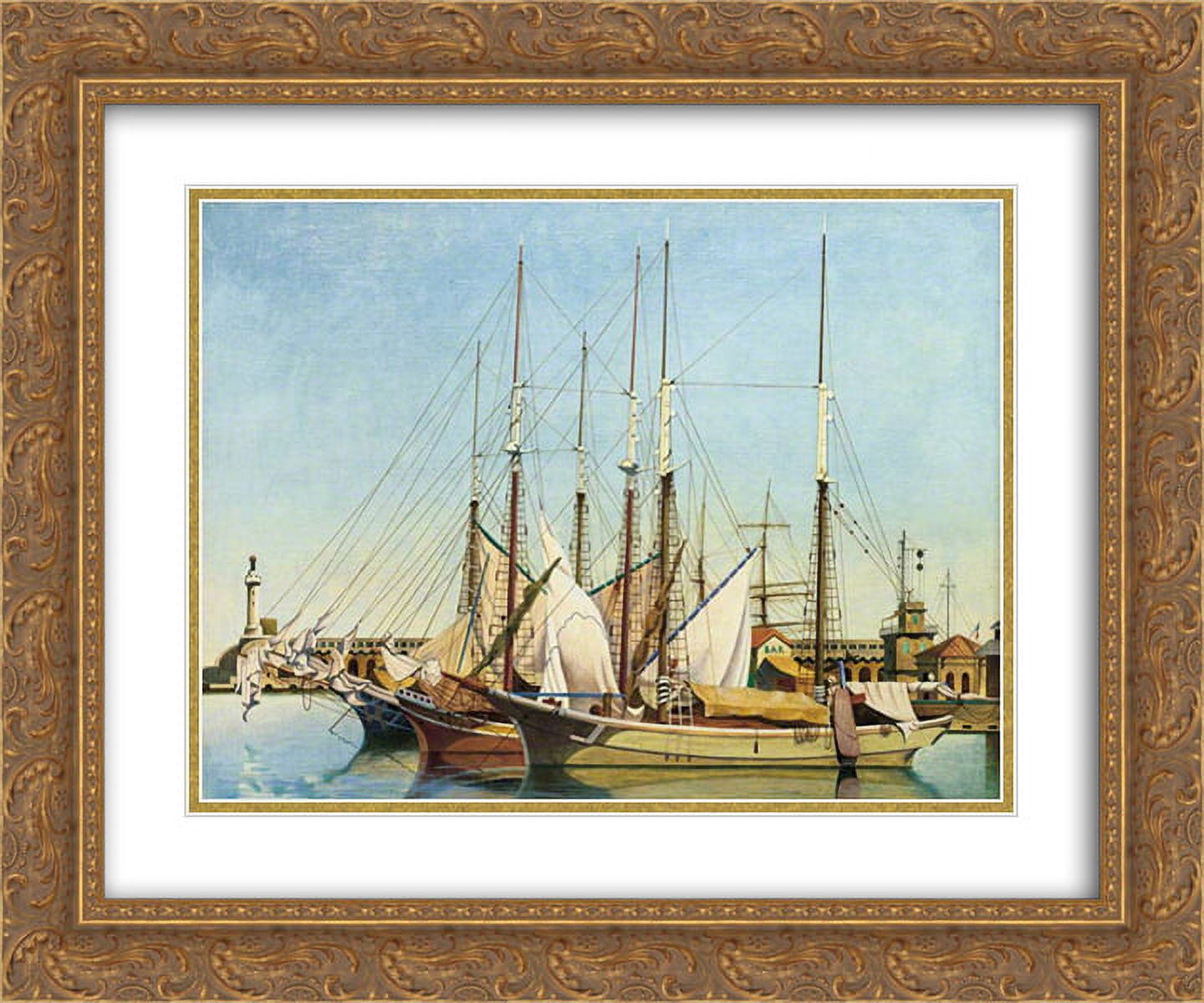 Edward Wadsworth 2x Matted 24x20 Gold Ornate Framed Art Print 'L'Avant ...