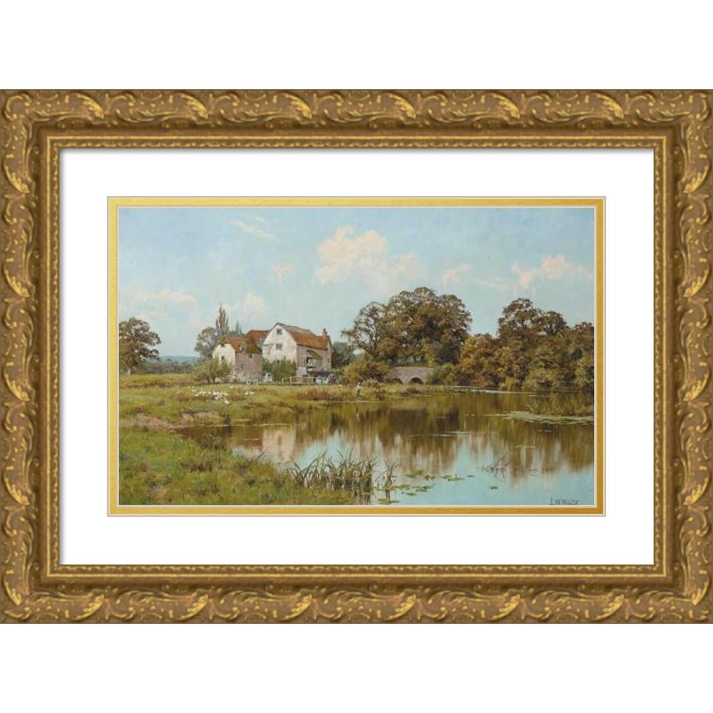 Edward Wilkins Waite, 24x17 Gold Ornate Framed and Double Matted Museum ...