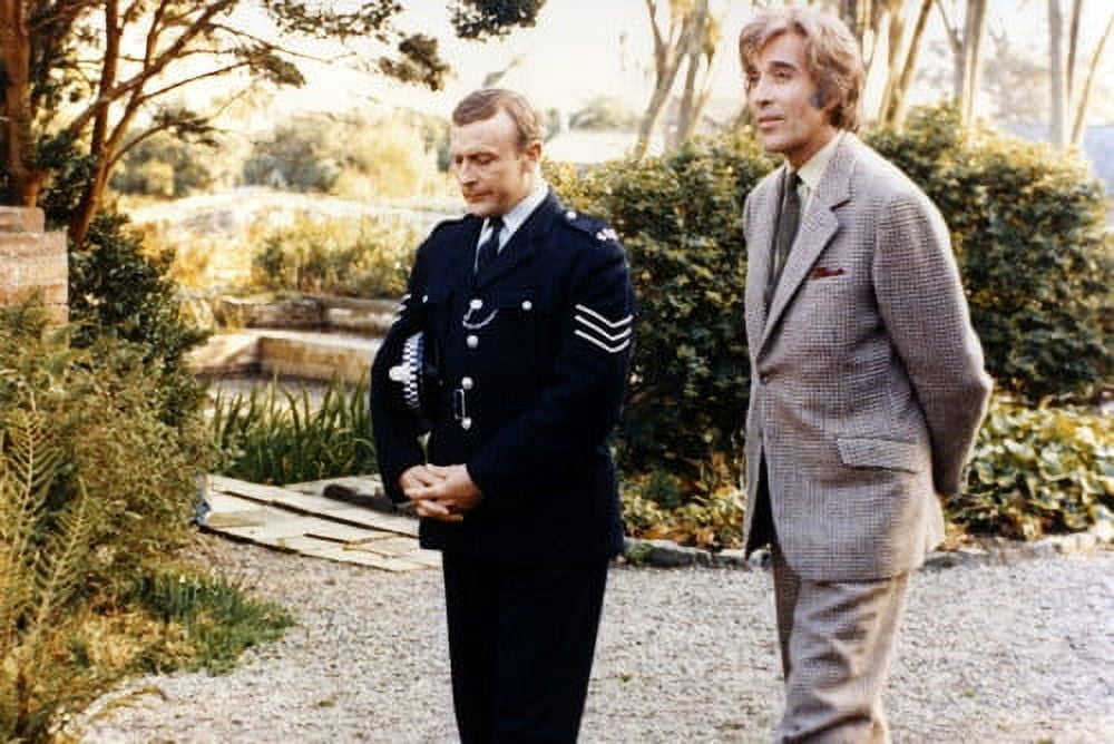 Edward Woodward and Christopher Lee in The Wicker Man walking in ...