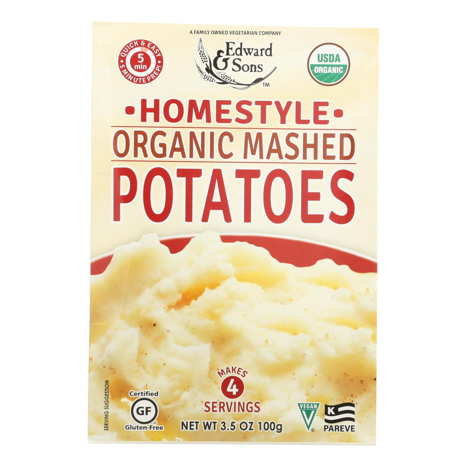 Edward and Sons Organic Mashed Potatoes - Home Style - Case of 6 - 3.5 ...