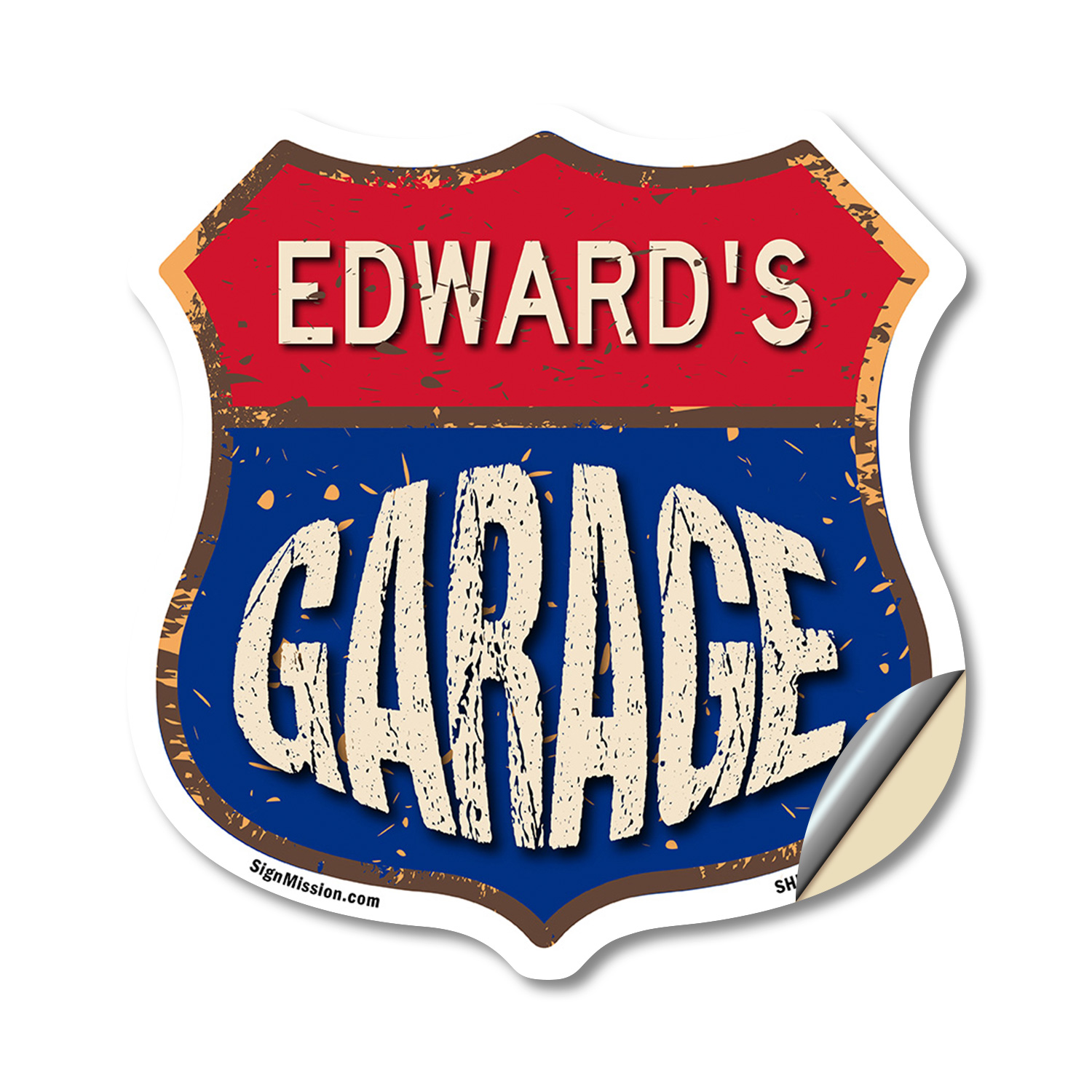 Edward's Garage 18 inch X 18 inch Shield Shaped Heavy Duty 3.2 mil ...