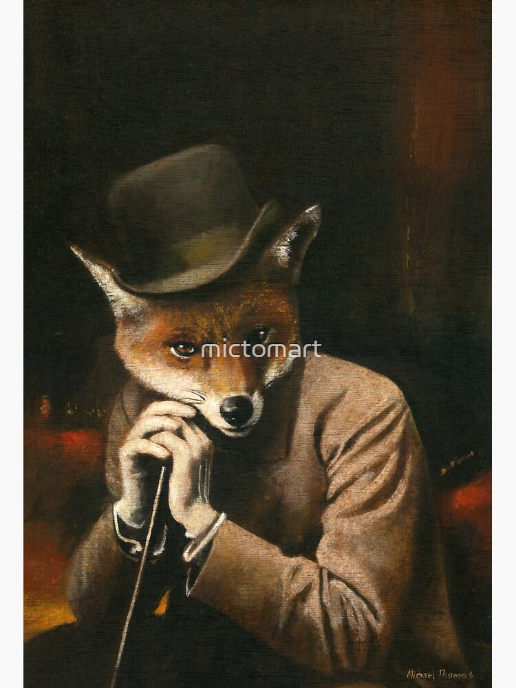 Edwardian Gentleman Fox Canvas Poster Decor Landscape Office Room Decor ...