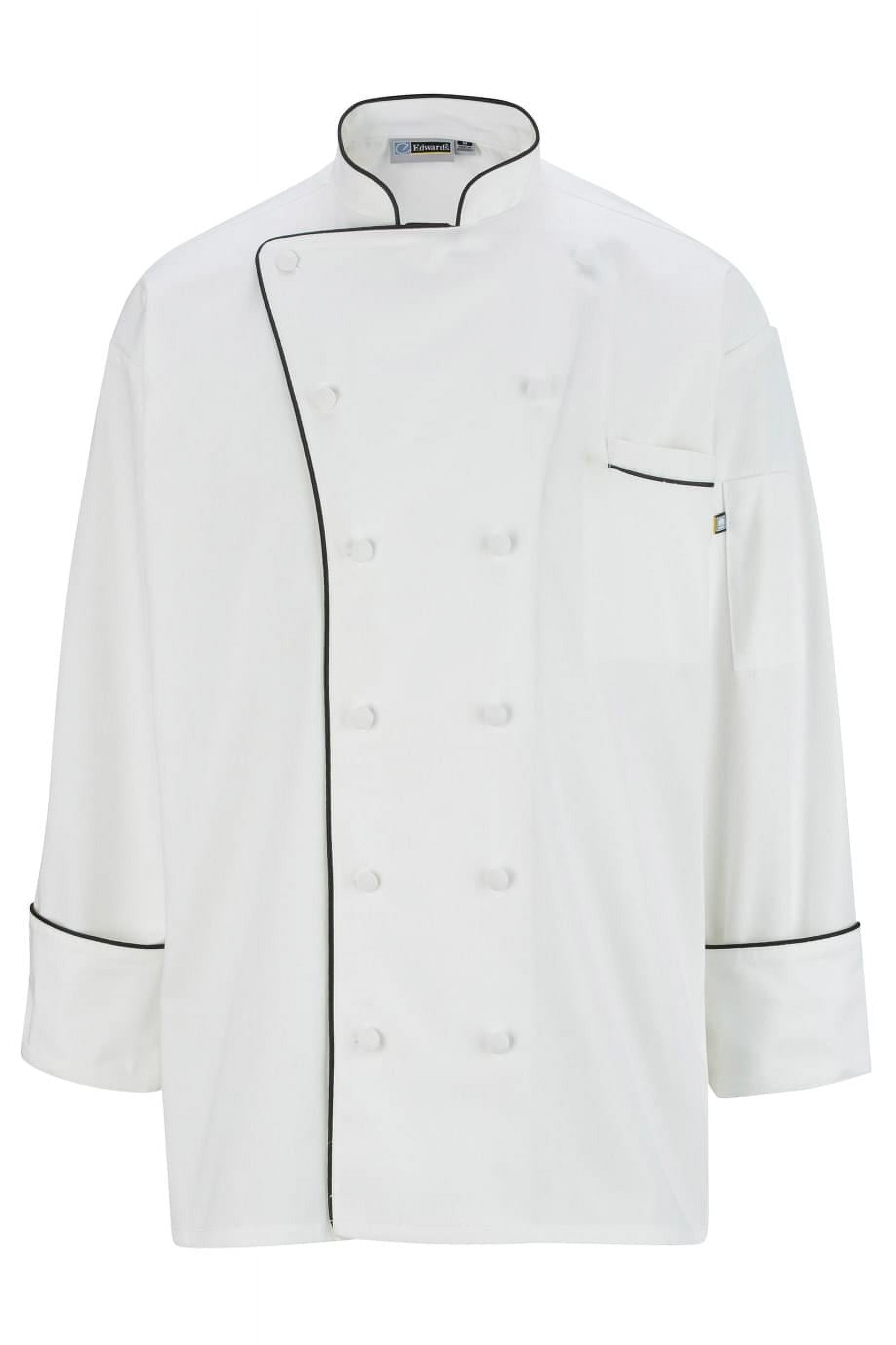 Edwards Garment Full Cut 12 Cloth Covered Button Chef Coat, Style 3308 ...