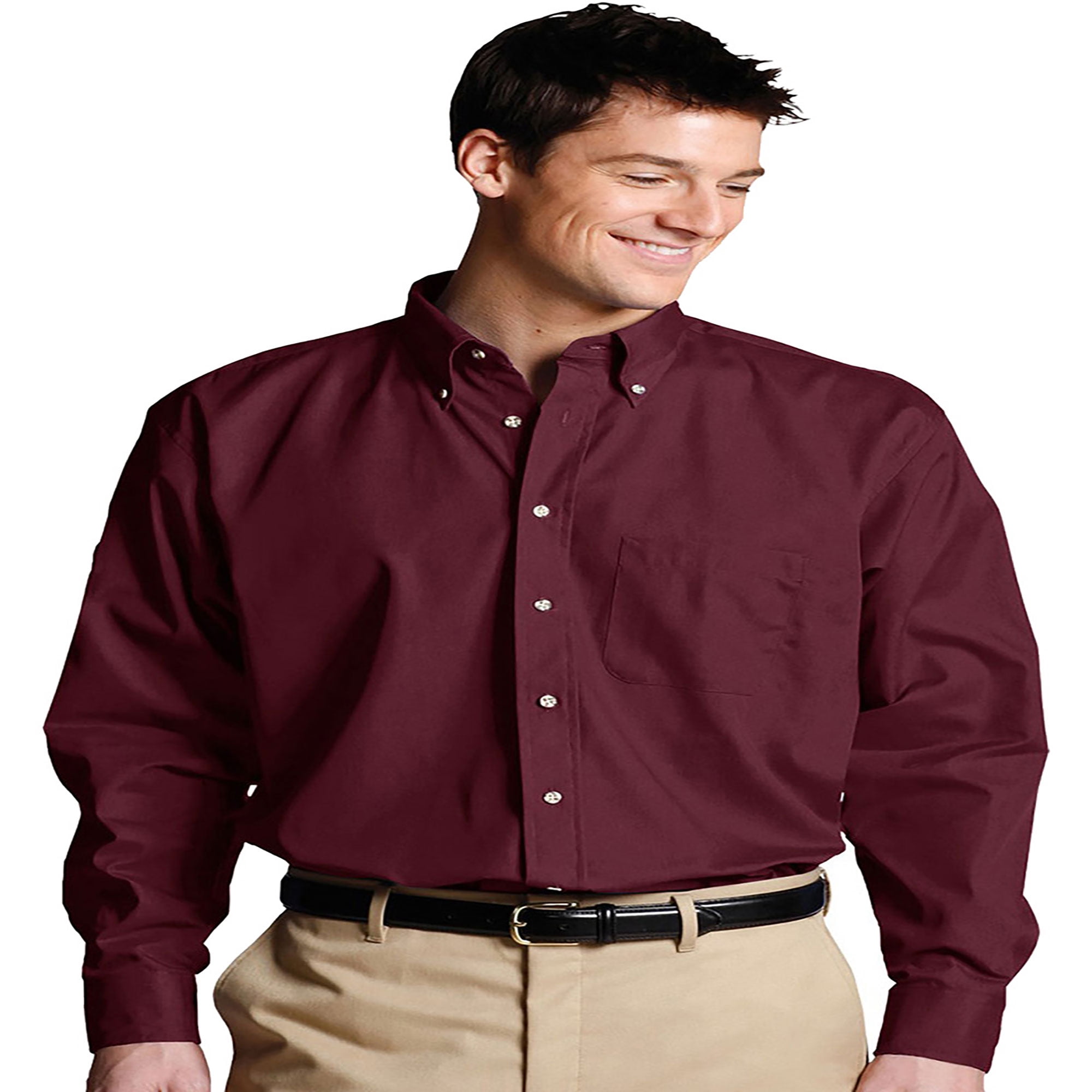 Edwards 1280 Men'S Easy Care Long Sleeve Poplin Shirt - Walmart ...