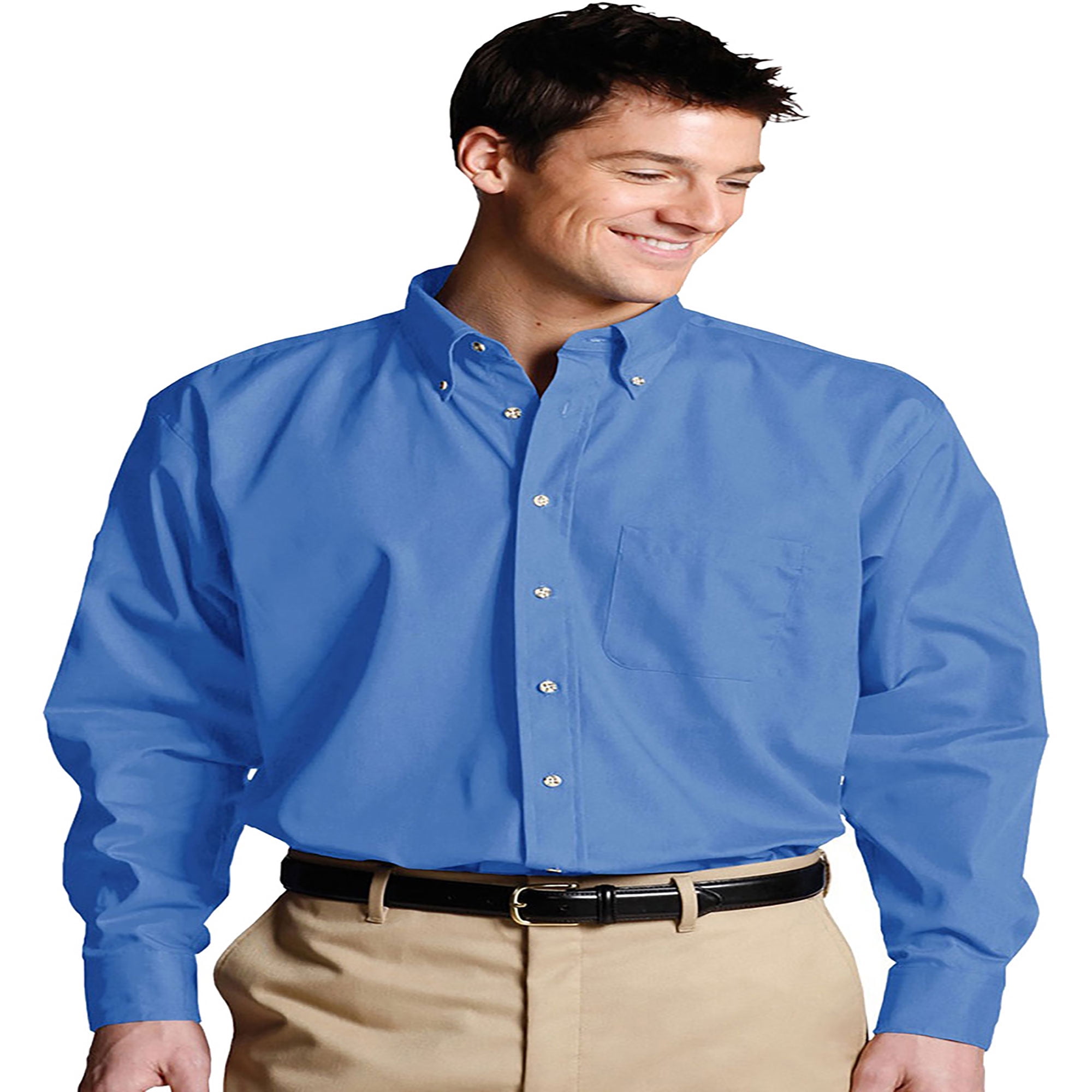Edwards 1280 Men'S Easy Care Long Sleeve Poplin Shirt - Walmart.com
