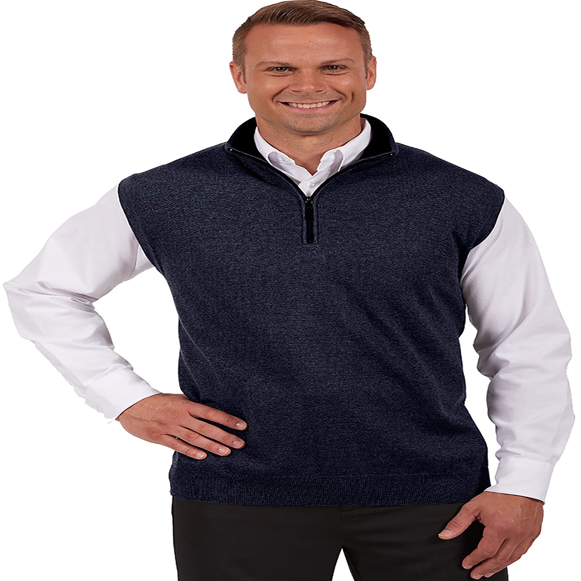 Edwards Garment Men's 1/4 Zip Fashion Vest, Style 4074 - Walmart.com