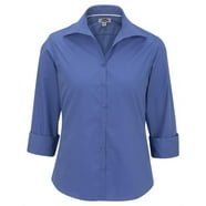 Edwards Ladies' Tailored V-Neck Stretch Blouse-3/4 Sleeve - Walmart.com