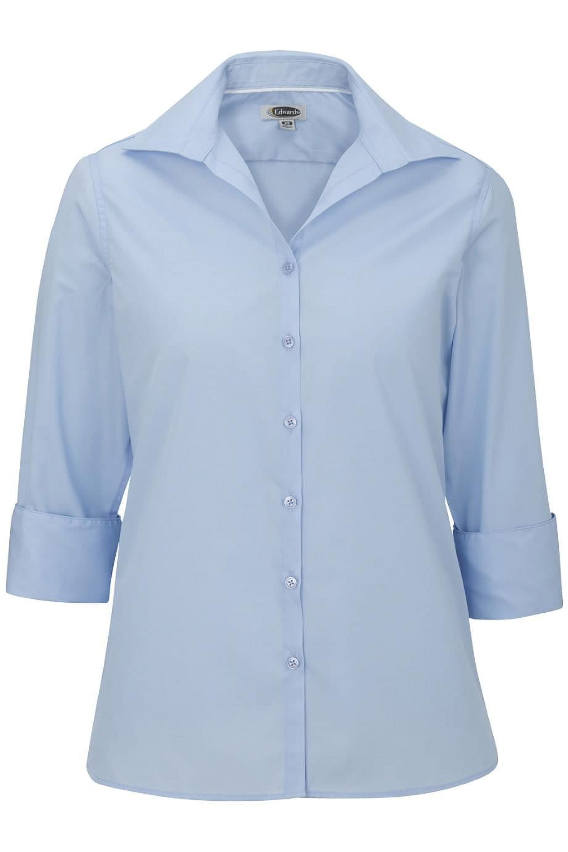Edwards Garment Women's 3/4 Sleeve Poplin Blouse - Walmart.com