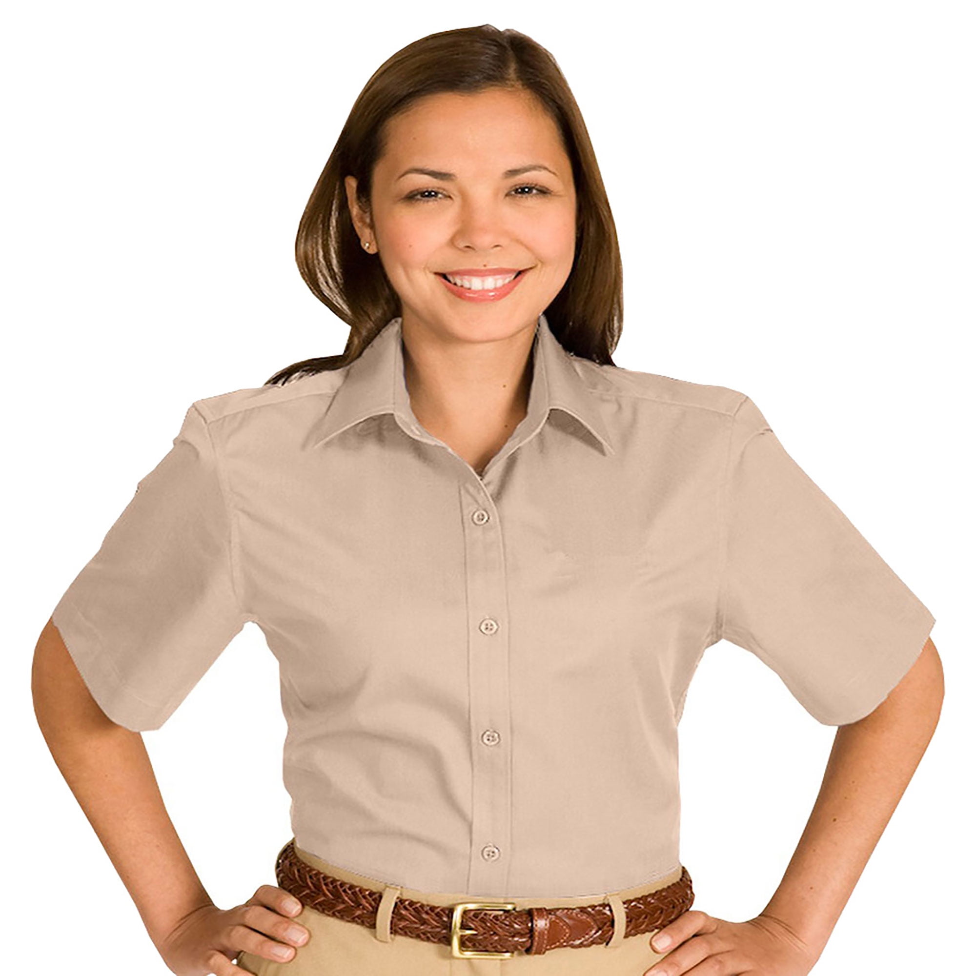 Edwards Garment Women's Cotton Plus Twill Short Sleeve Shirt, Style ...